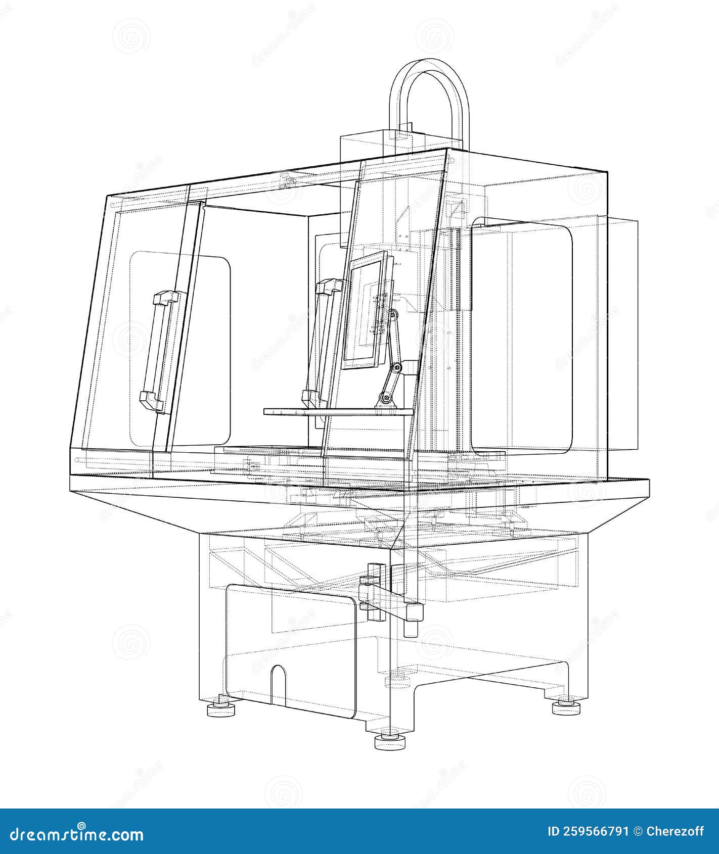 Metalworking CNC Milling Machine. Vector Stock Vector - Illustration of ...