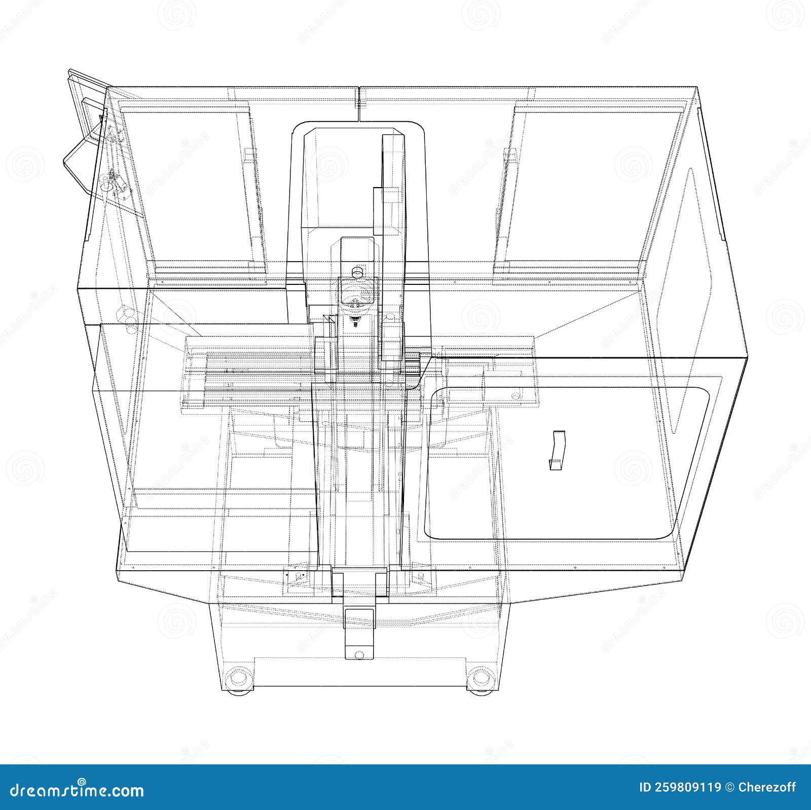Metalworking CNC Milling Machine. Vector Stock Vector - Illustration of ...