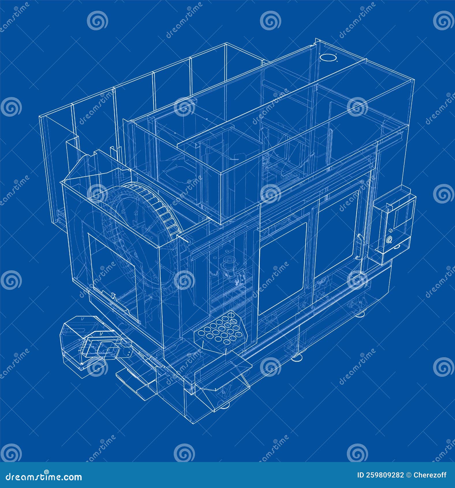 Metalworking CNC Milling Machine. Vector Stock Vector - Illustration of ...