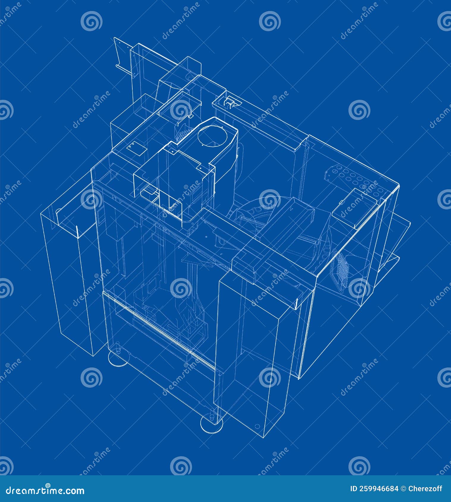 Metalworking CNC Milling Machine. Vector Stock Vector - Illustration of ...