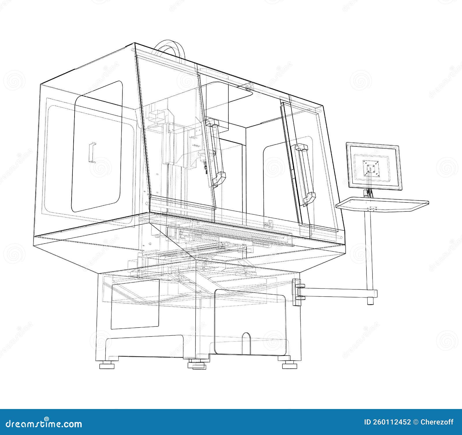 Metalworking CNC Milling Machine. Vector Stock Illustration ...