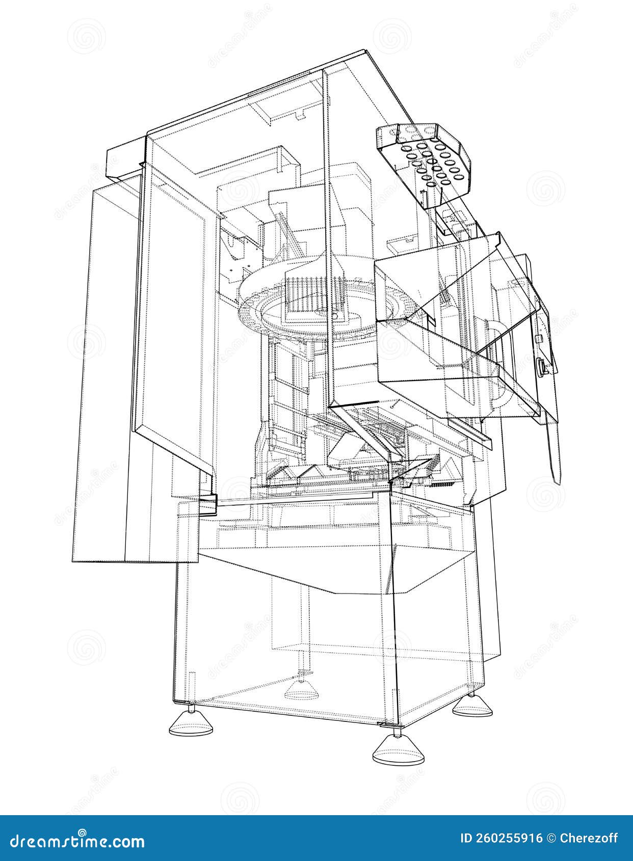 Metalworking CNC Milling Machine. Vector Stock Vector - Illustration of ...