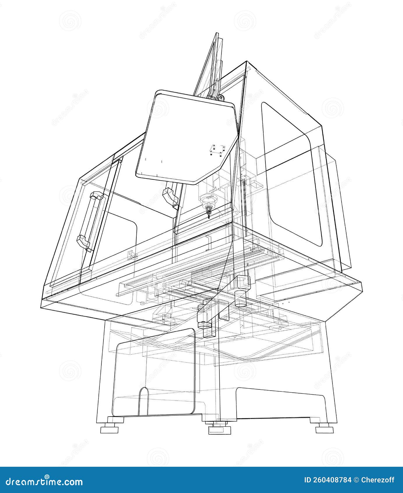 Metalworking CNC Milling Machine. Vector Stock Illustration ...