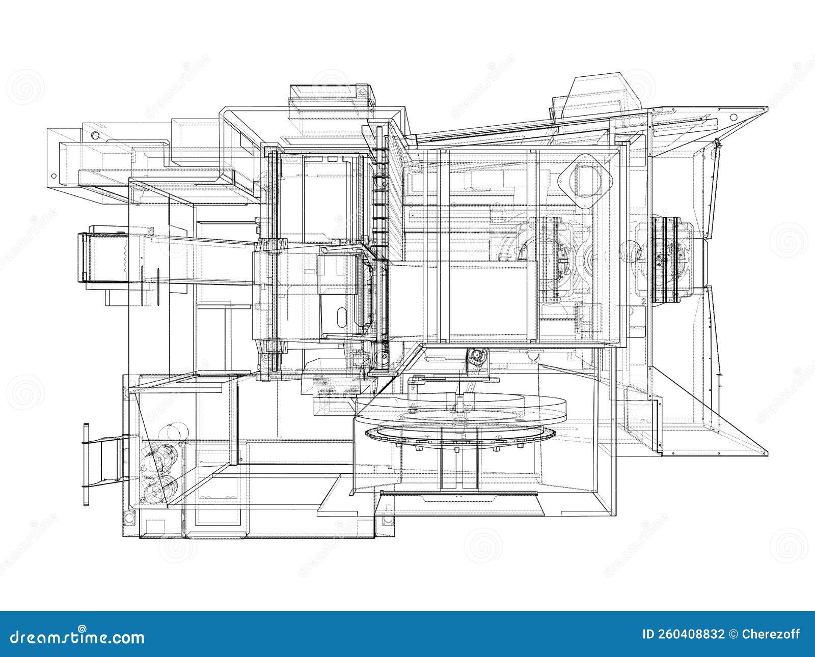 Metalworking CNC Milling Machine. Vector Stock Vector - Illustration of ...