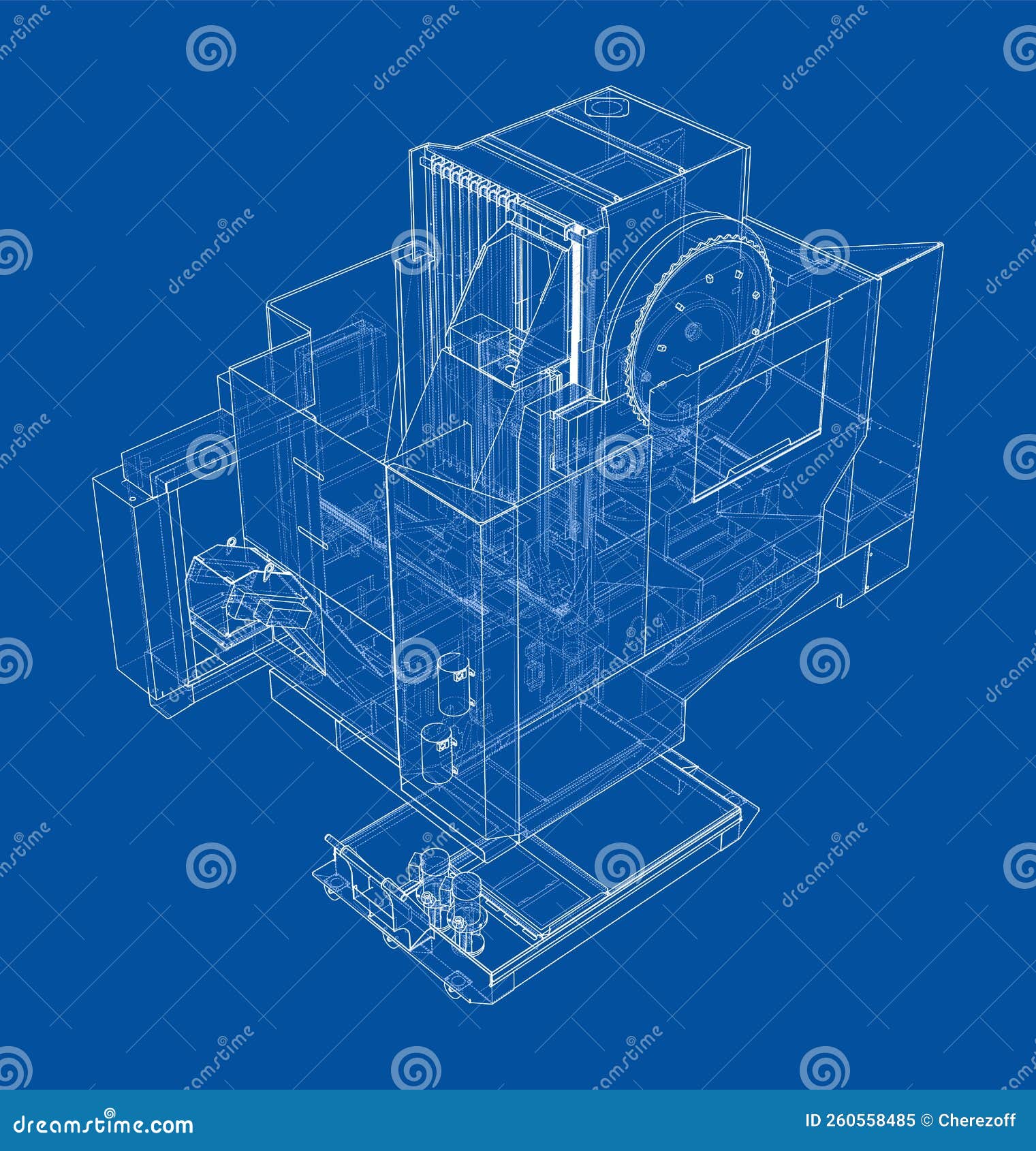 Metalworking CNC Milling Machine. Vector Stock Vector - Illustration of ...