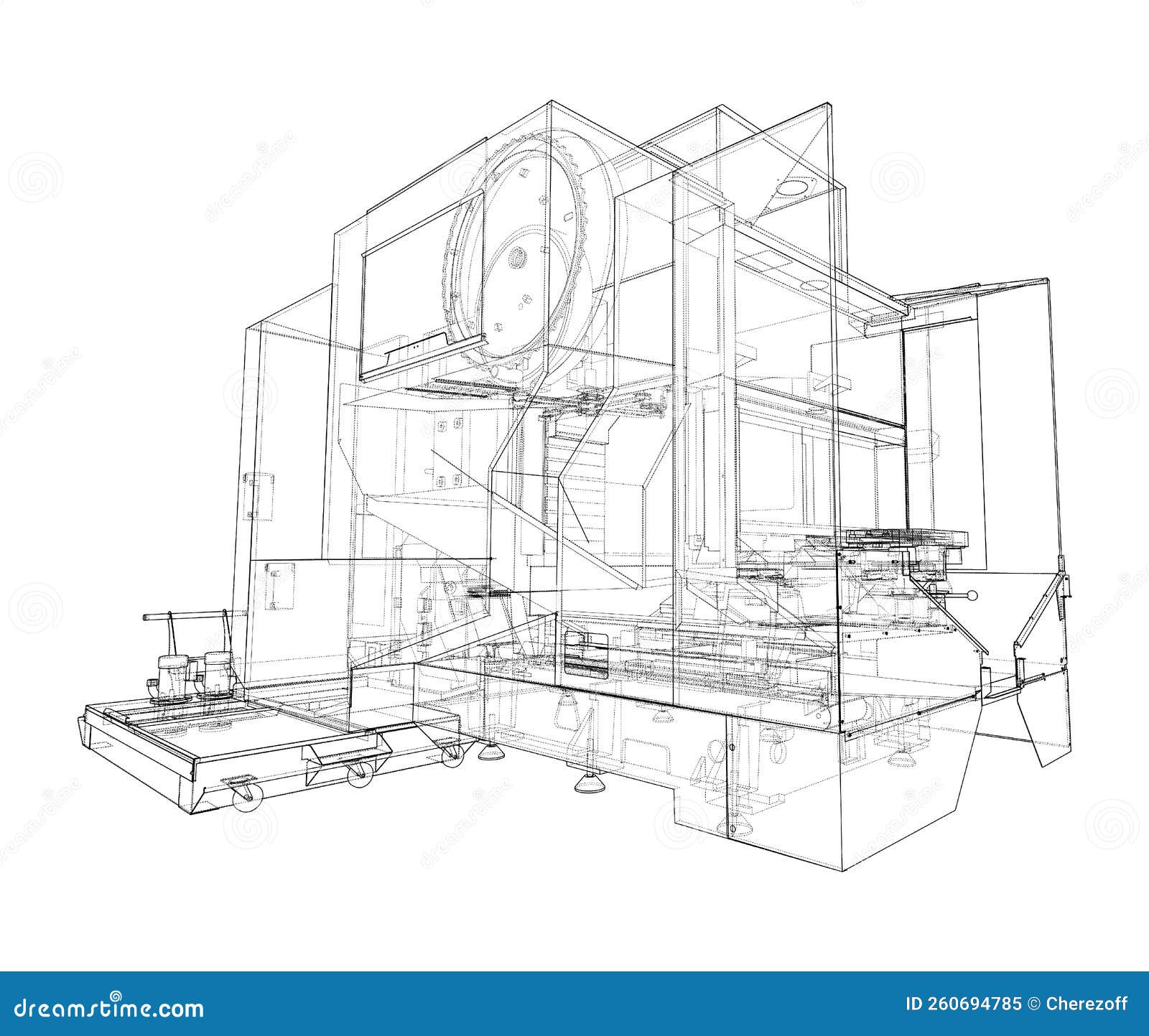 Metalworking CNC Milling Machine. Vector Stock Illustration ...