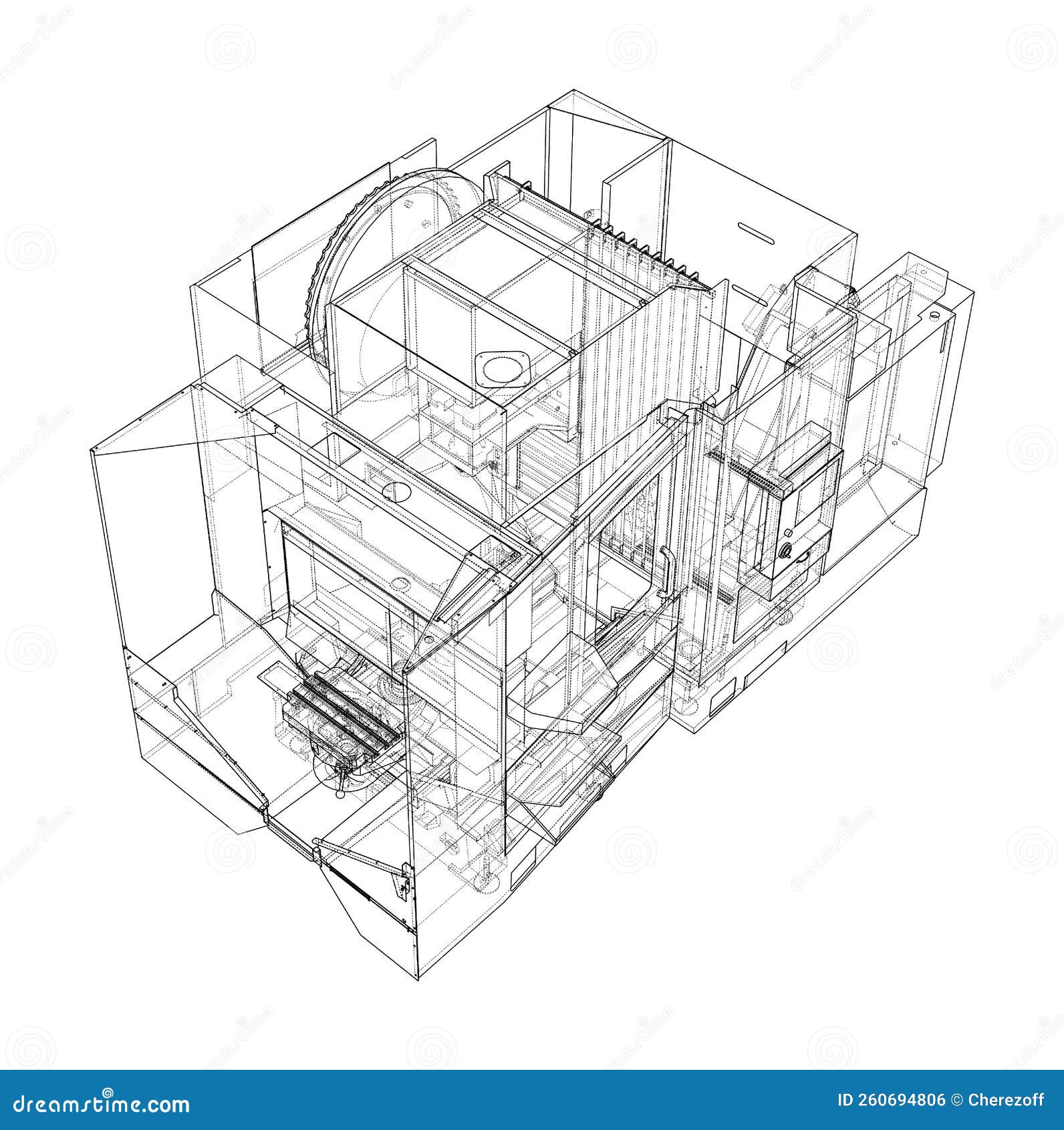 Metalworking CNC Milling Machine. Vector Stock Vector - Illustration of ...