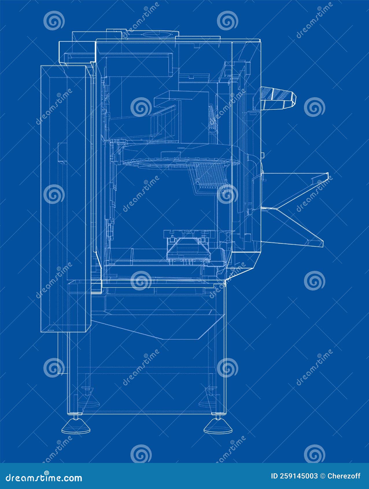 Metalworking CNC Milling Machine. Vector Stock Vector - Illustration of ...