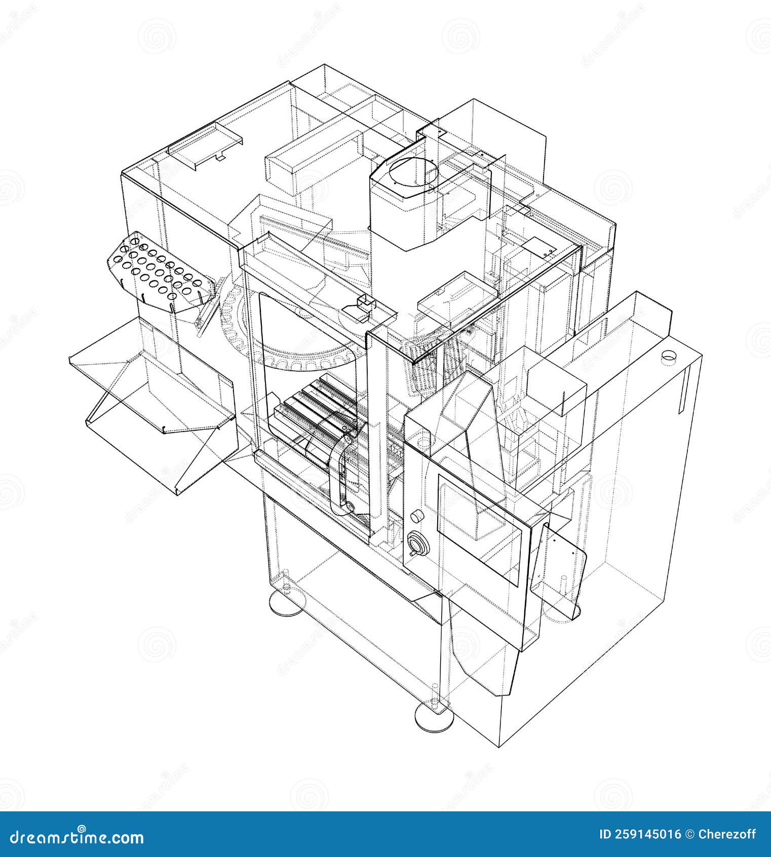 Metalworking CNC Milling Machine. Vector Stock Vector - Illustration of ...