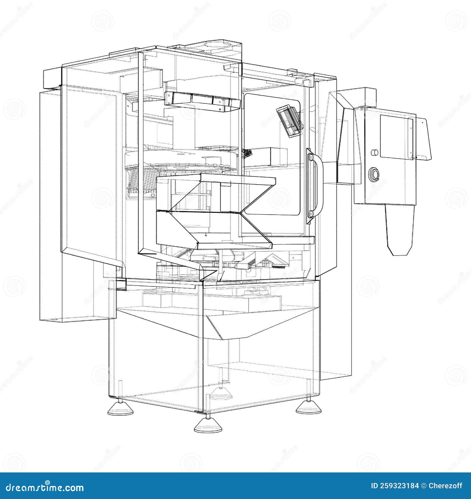 Metalworking CNC Milling Machine. Vector Stock Vector - Illustration of ...