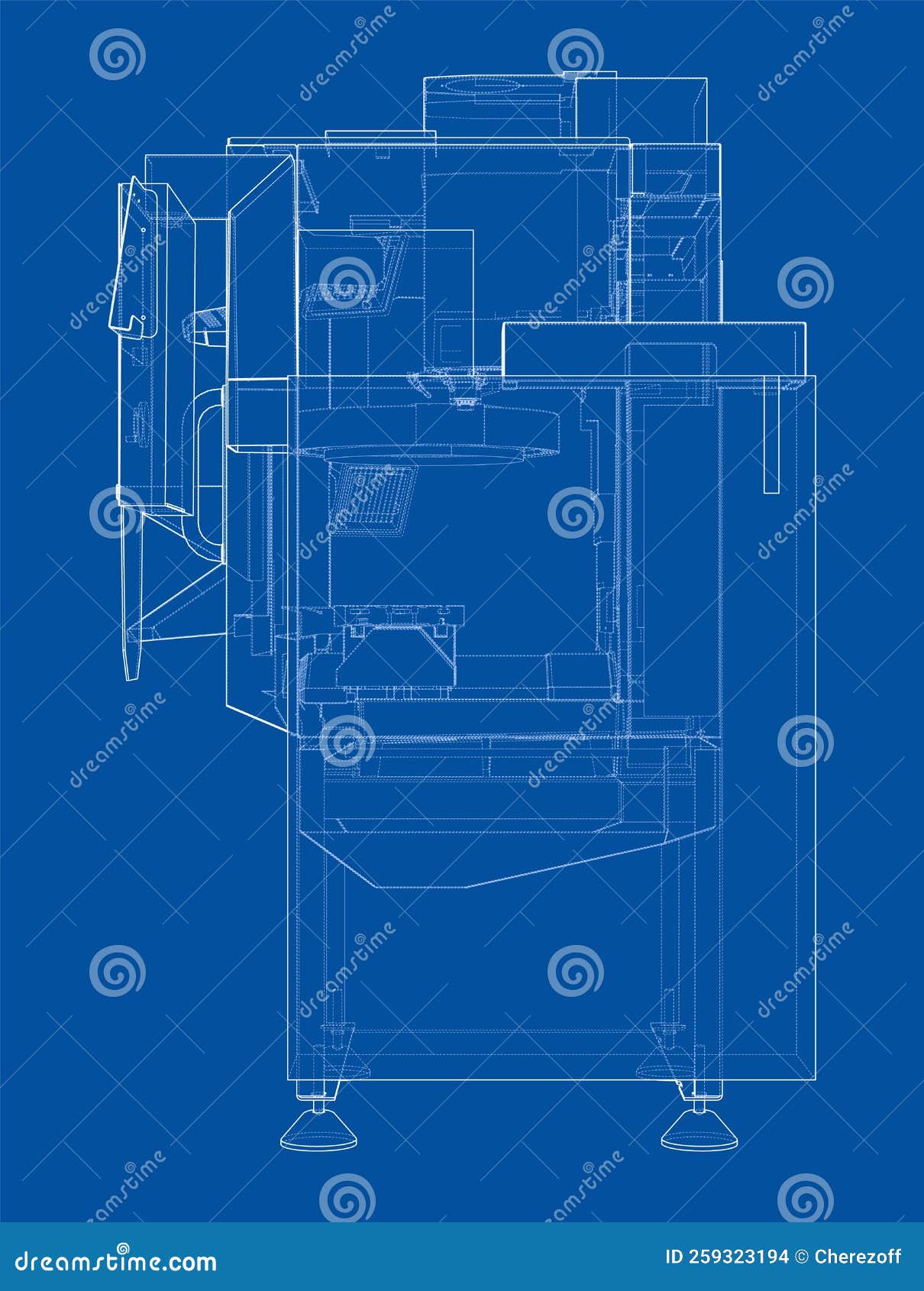 Metalworking CNC Milling Machine. Vector Stock Vector - Illustration of ...