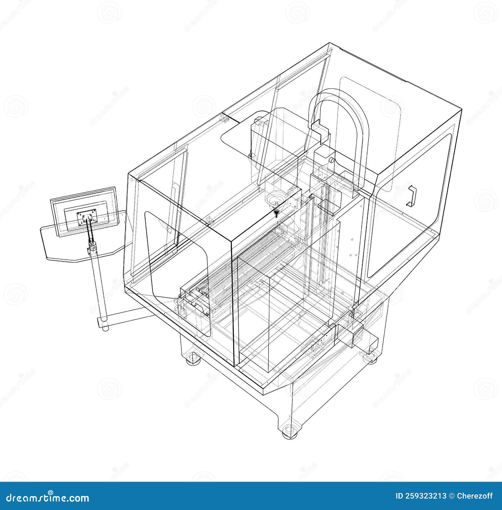 Metalworking CNC Milling Machine. Vector Stock Vector - Illustration of ...