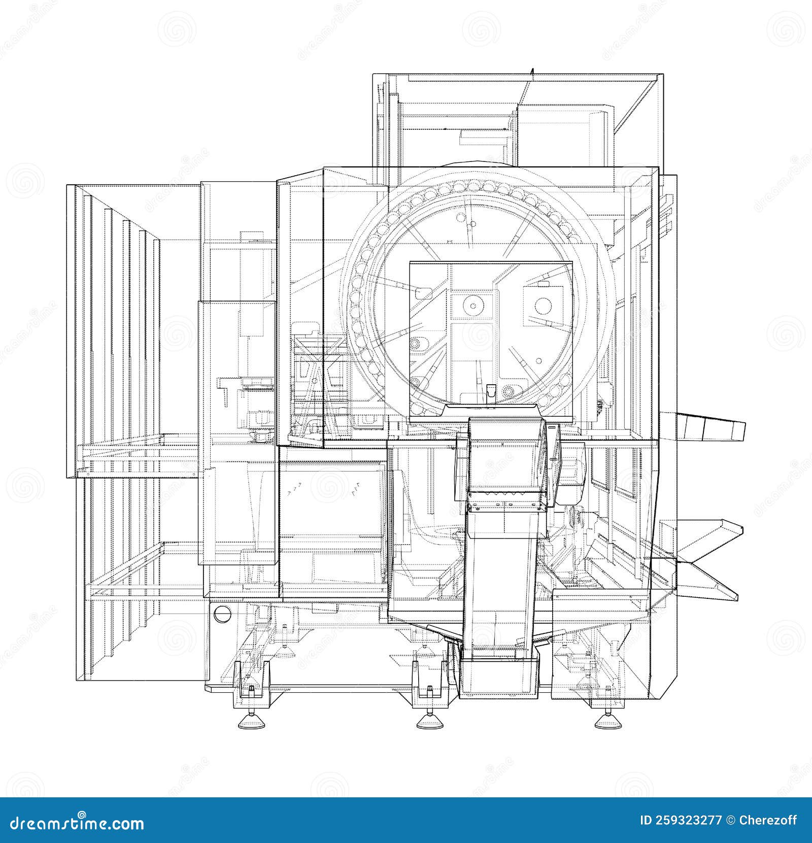 Metalworking CNC Milling Machine. Vector Stock Vector - Illustration of ...