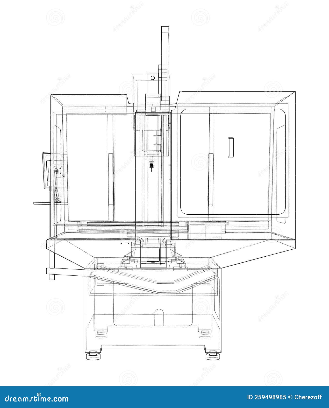 Metalworking CNC Milling Machine. Vector Stock Illustration ...