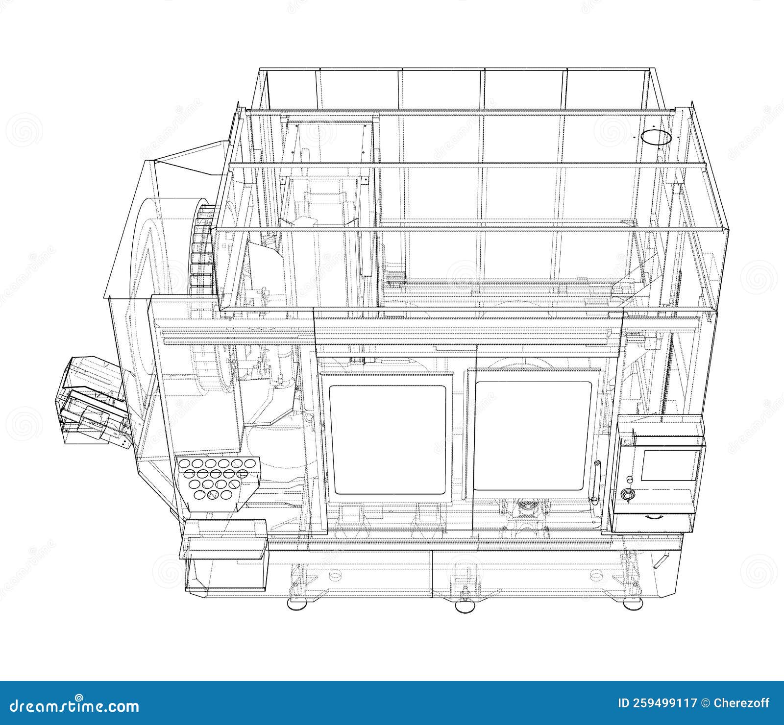 Metalworking CNC Milling Machine. Vector Stock Illustration ...