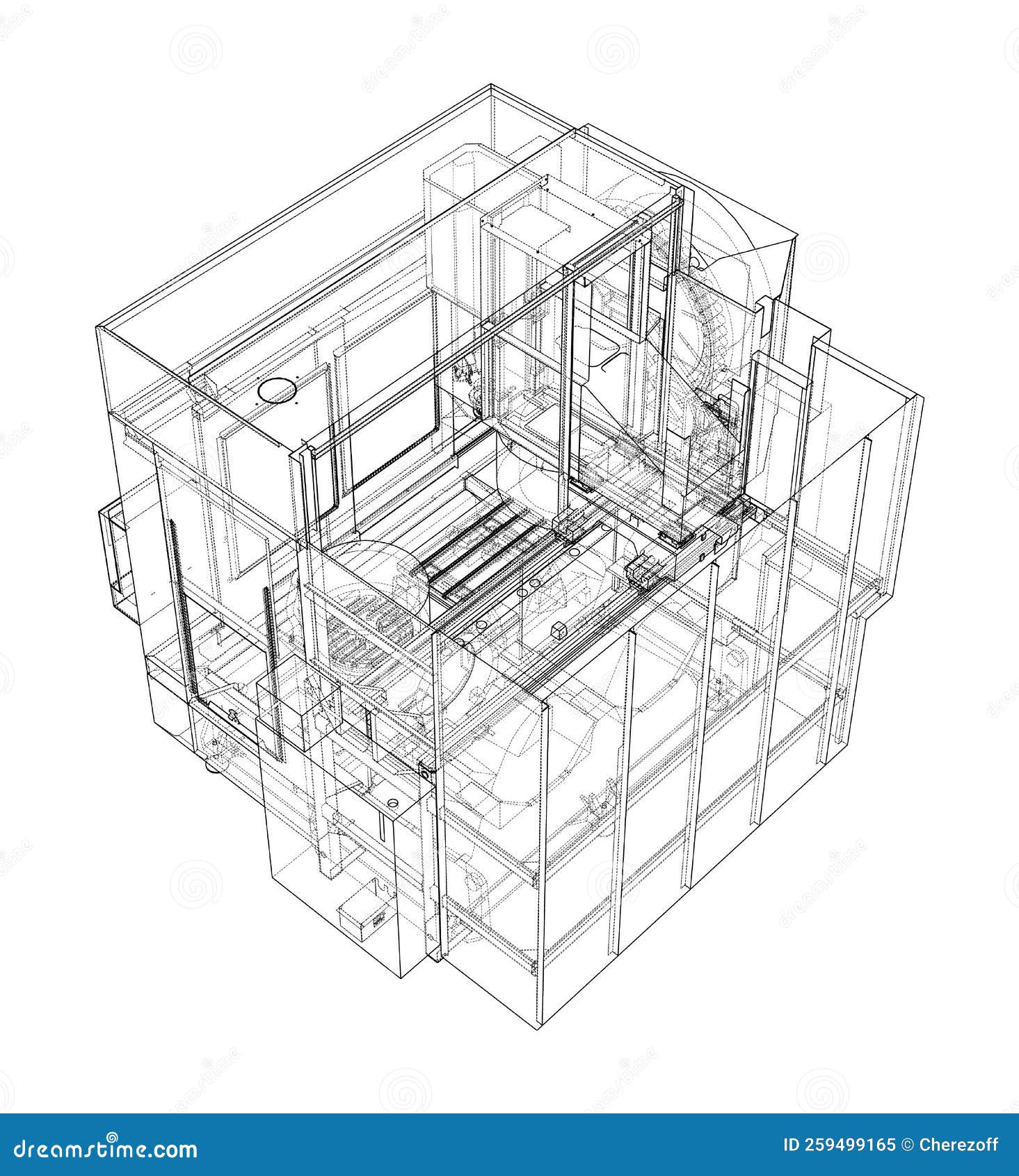 Metalworking CNC Milling Machine. Vector Stock Vector - Illustration of ...