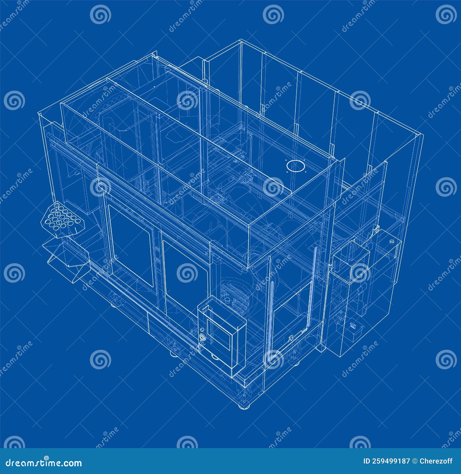 Metalworking CNC Milling Machine. Vector Stock Vector - Illustration of ...