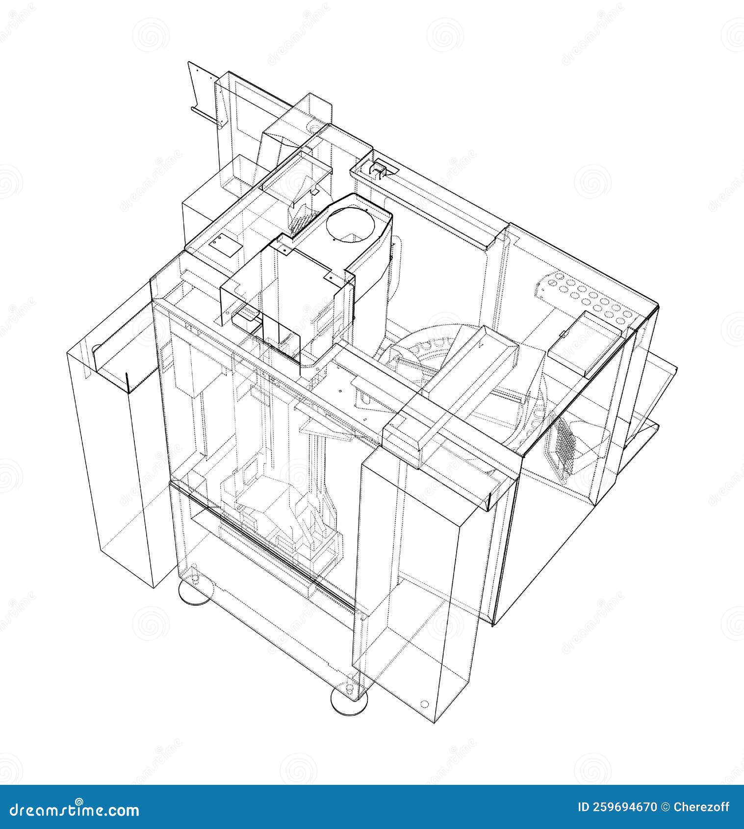 Metalworking CNC Milling Machine. Vector Stock Vector - Illustration of ...