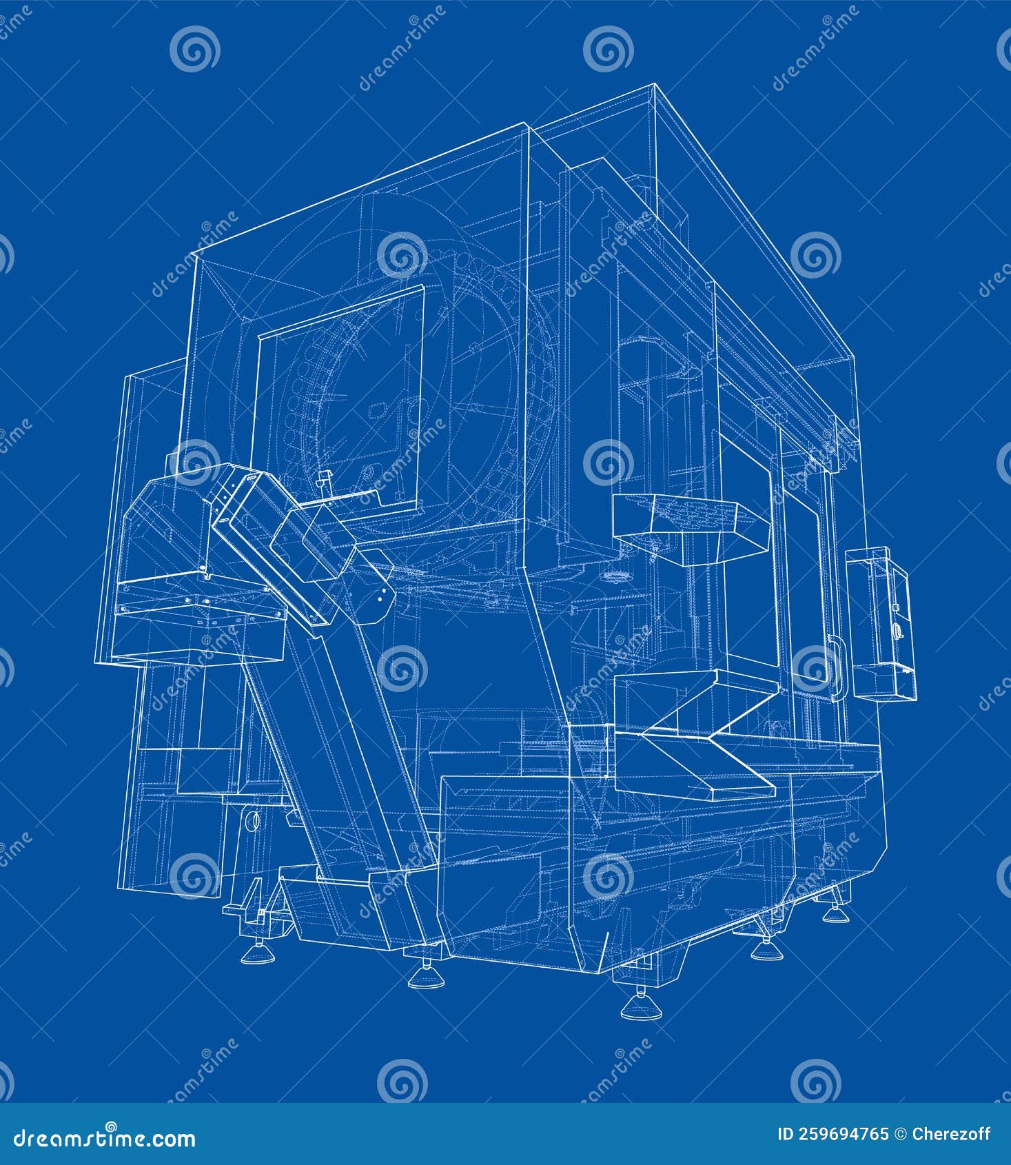 Metalworking CNC Milling Machine. Vector Stock Vector - Illustration of ...