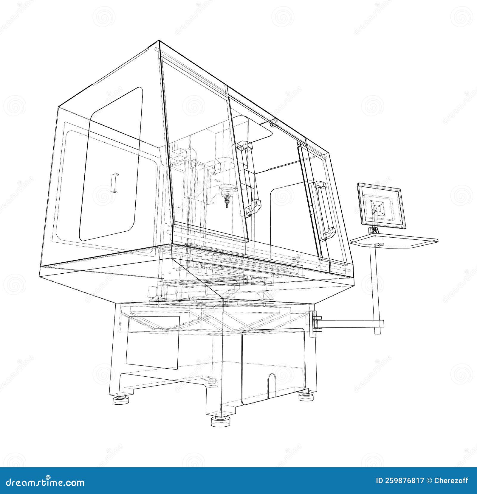 Metalworking CNC Milling Machine. Vector Stock Illustration ...