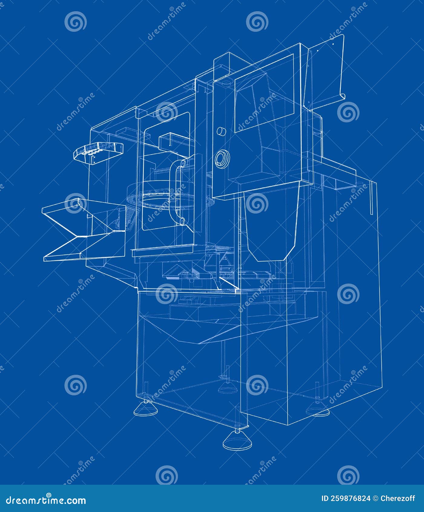 Metalworking CNC Milling Machine. Vector Stock Vector - Illustration of ...