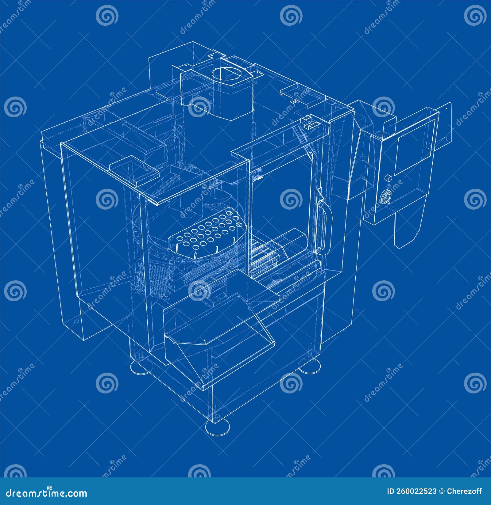 Metalworking CNC Milling Machine. Vector Stock Vector - Illustration of ...