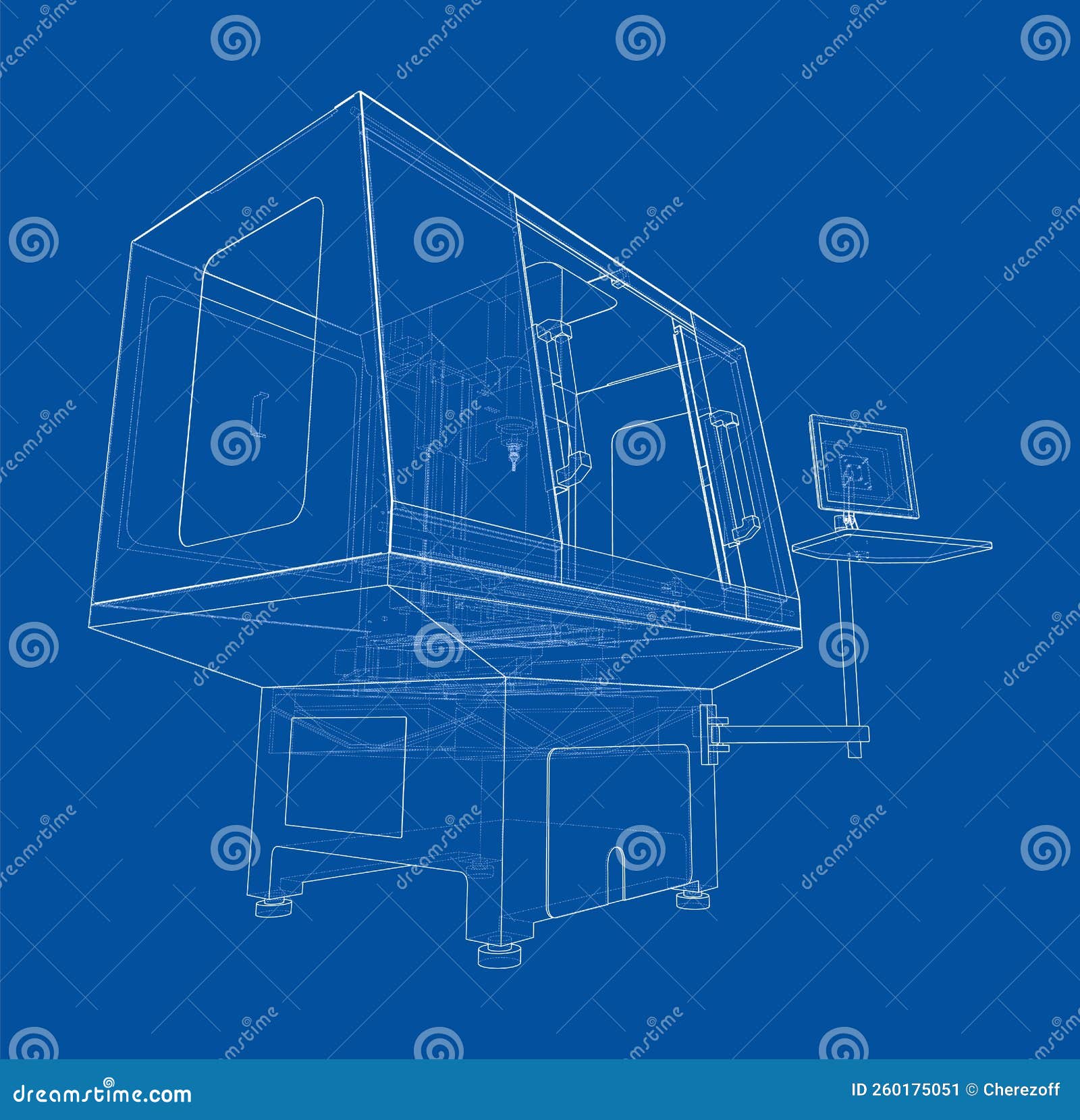 Metalworking CNC Milling Machine. Vector Stock Illustration ...