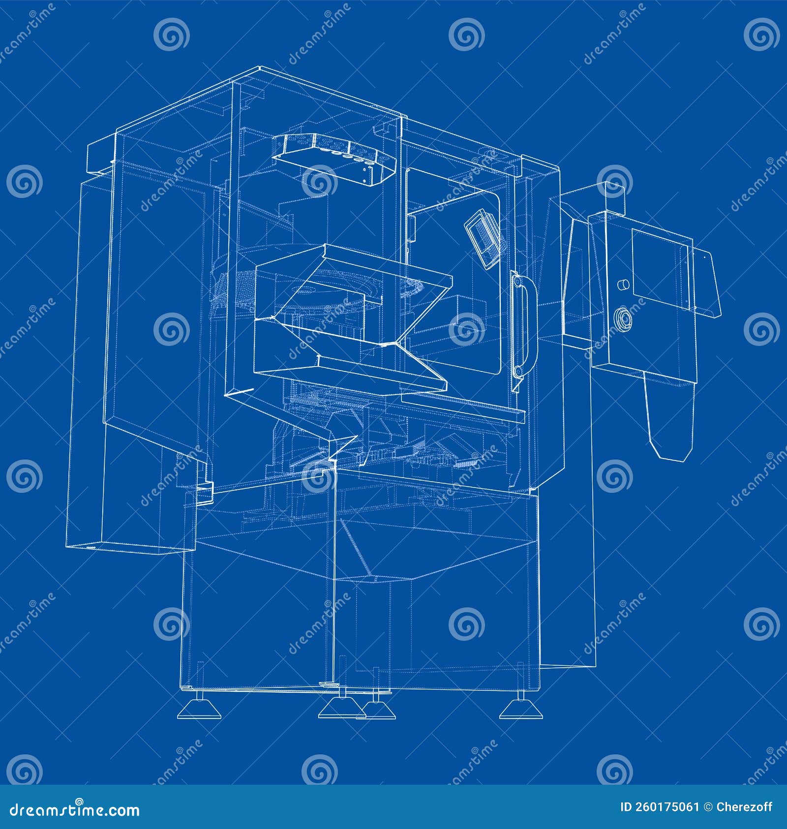 Metalworking CNC Milling Machine. Vector Stock Vector - Illustration of ...
