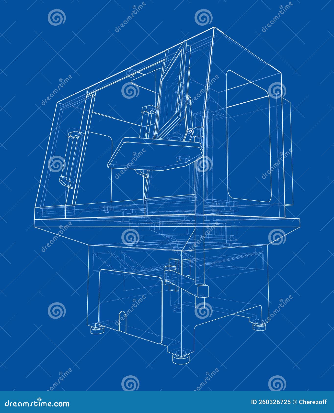 Metalworking CNC Milling Machine. Vector Stock Illustration ...