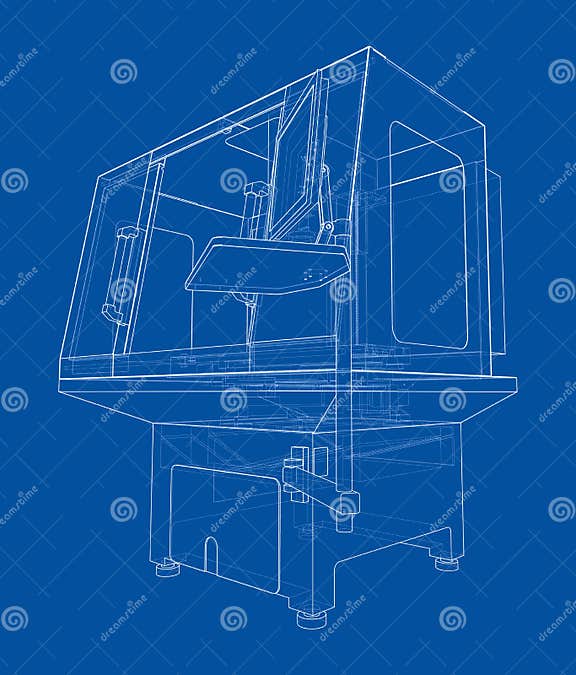Metalworking CNC Milling Machine. Vector Stock Illustration ...