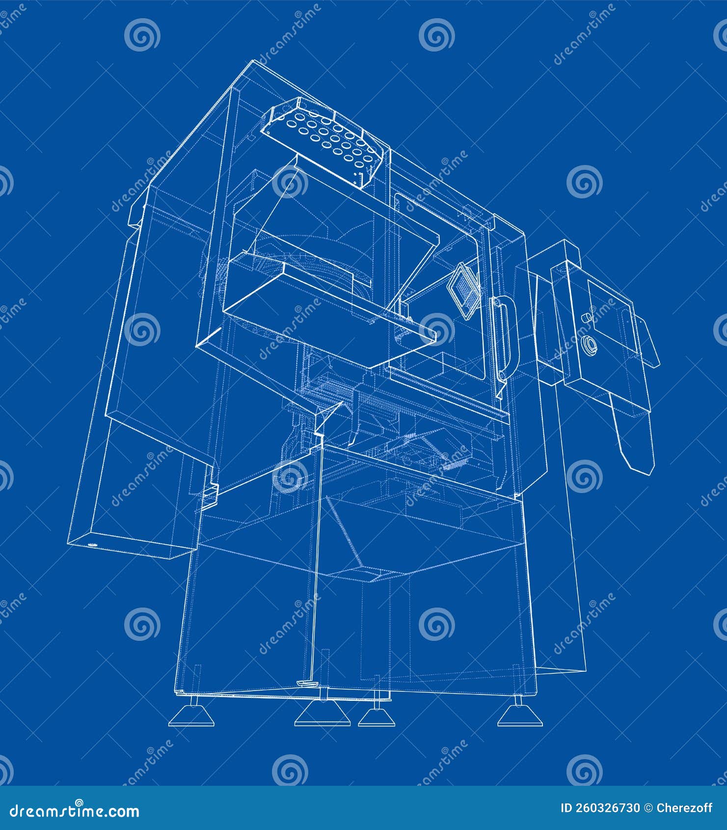 Metalworking CNC Milling Machine. Vector Stock Vector - Illustration of ...