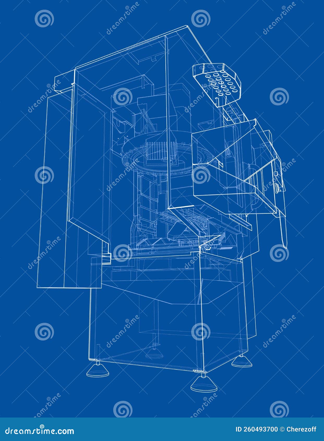 Metalworking CNC Milling Machine. Vector Stock Vector - Illustration of ...