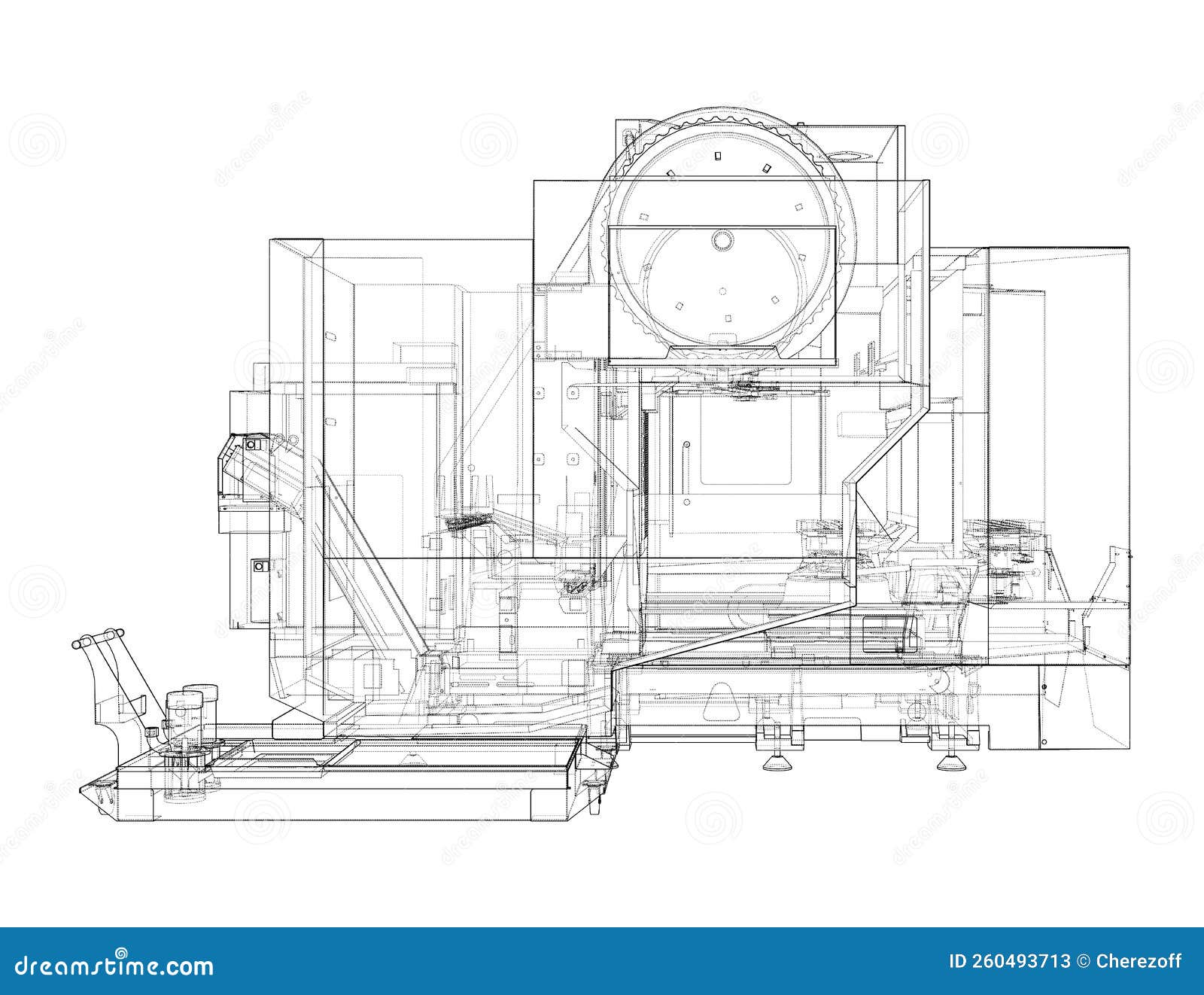 Metalworking CNC Milling Machine. Vector Stock Vector - Illustration of ...