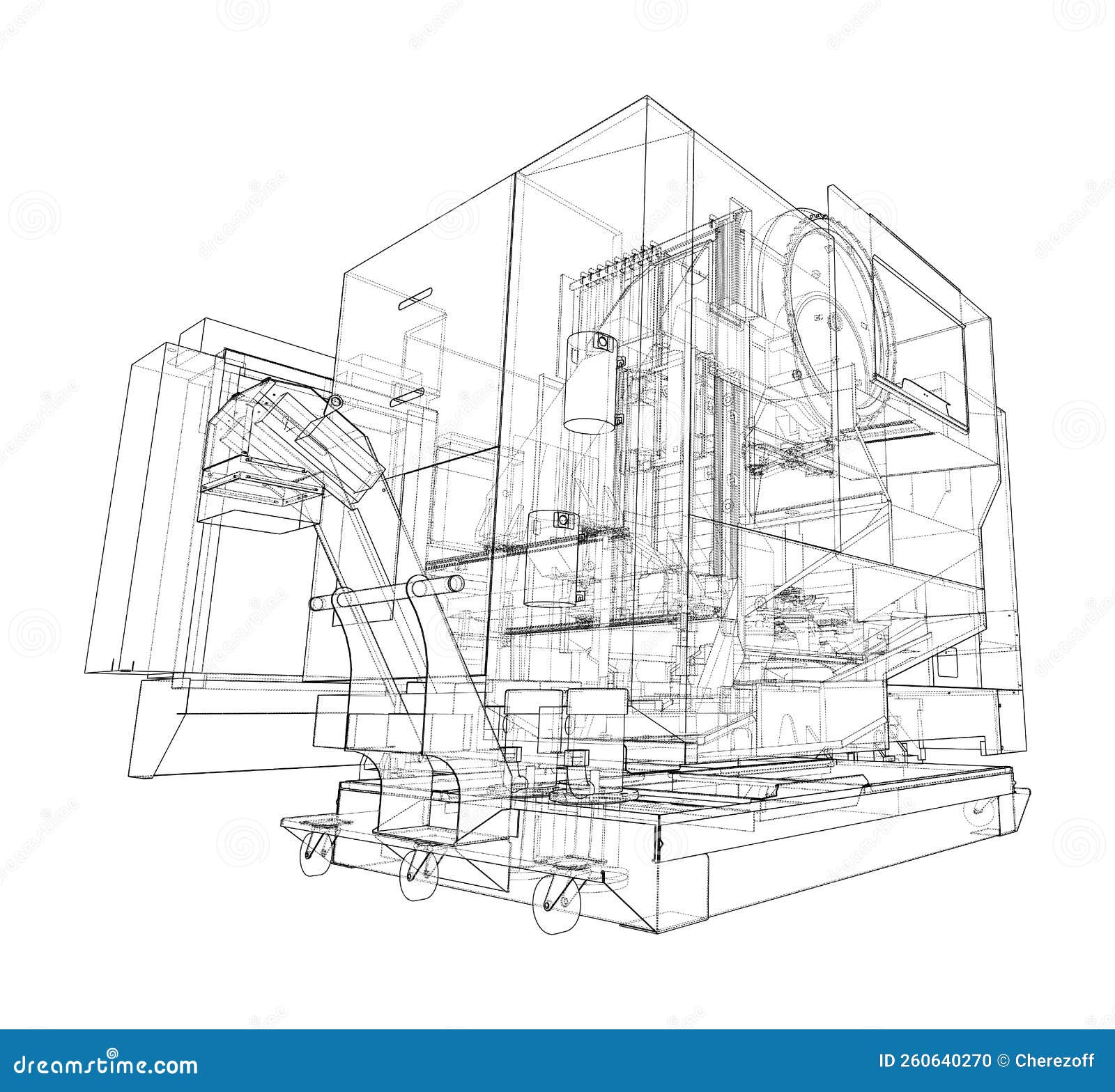 Metalworking CNC Milling Machine. Vector Stock Vector - Illustration of ...