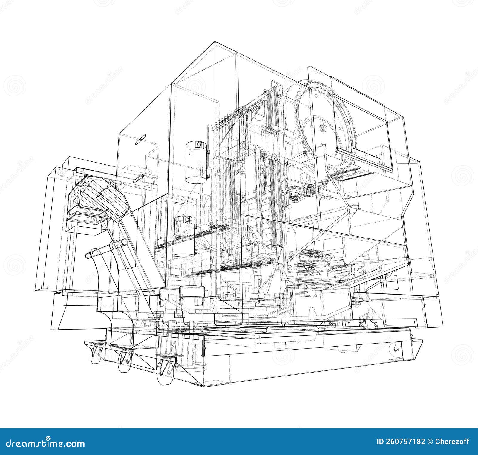 Metalworking CNC Milling Machine. Vector Stock Vector - Illustration of ...