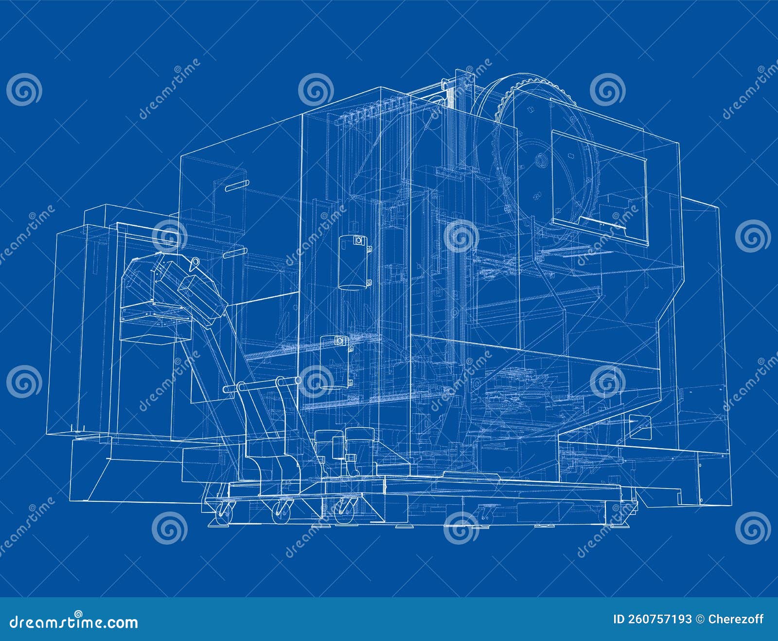 Metalworking CNC Milling Machine. Vector Stock Vector - Illustration of ...