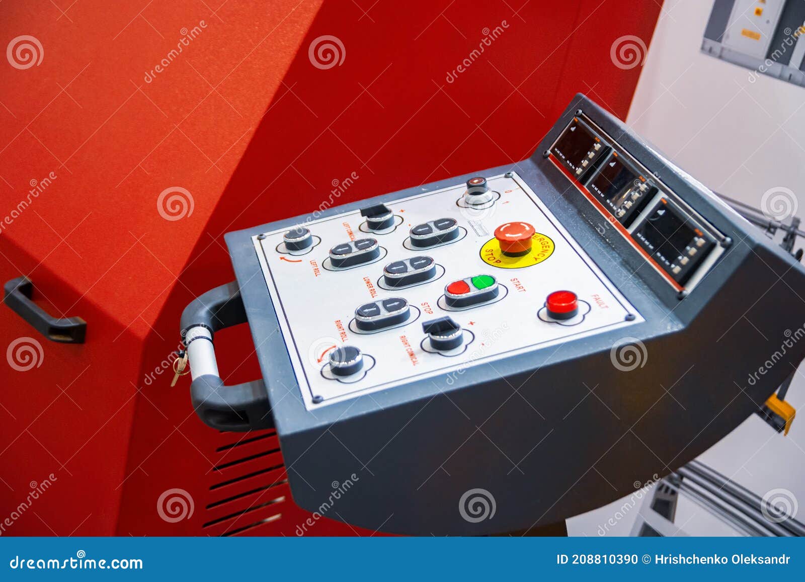 Metalworking Equipment Control Panel. Control Buttons on the Industrial ...