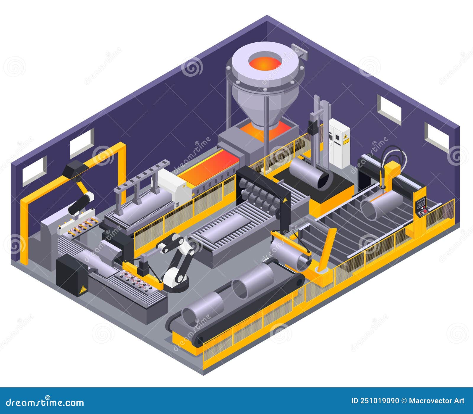Metalworking Isometric Composition Stock Vector - Illustration of ...