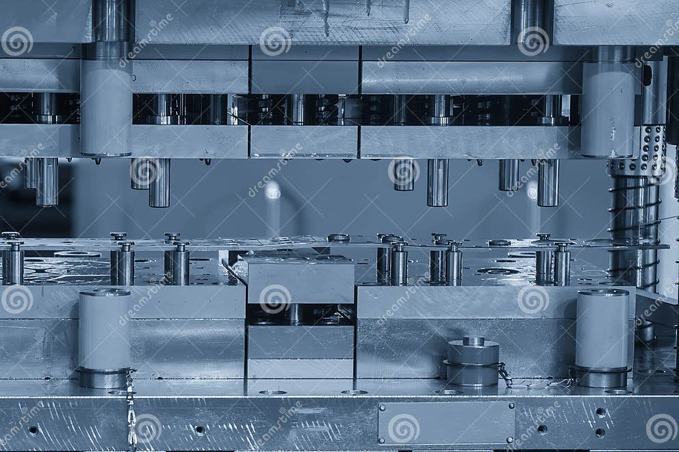 The Metalworking Process by Progressive Die in the Light Blue Scene ...