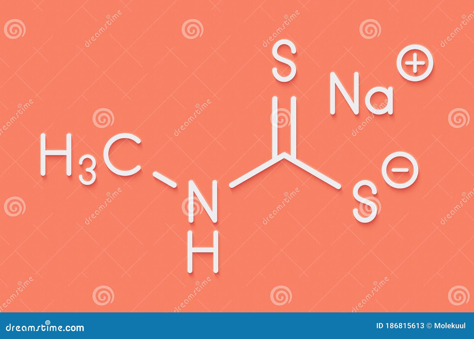 Metam Sodium Pesticide Molecule. Skeletal Formula. Stock Illustration ...