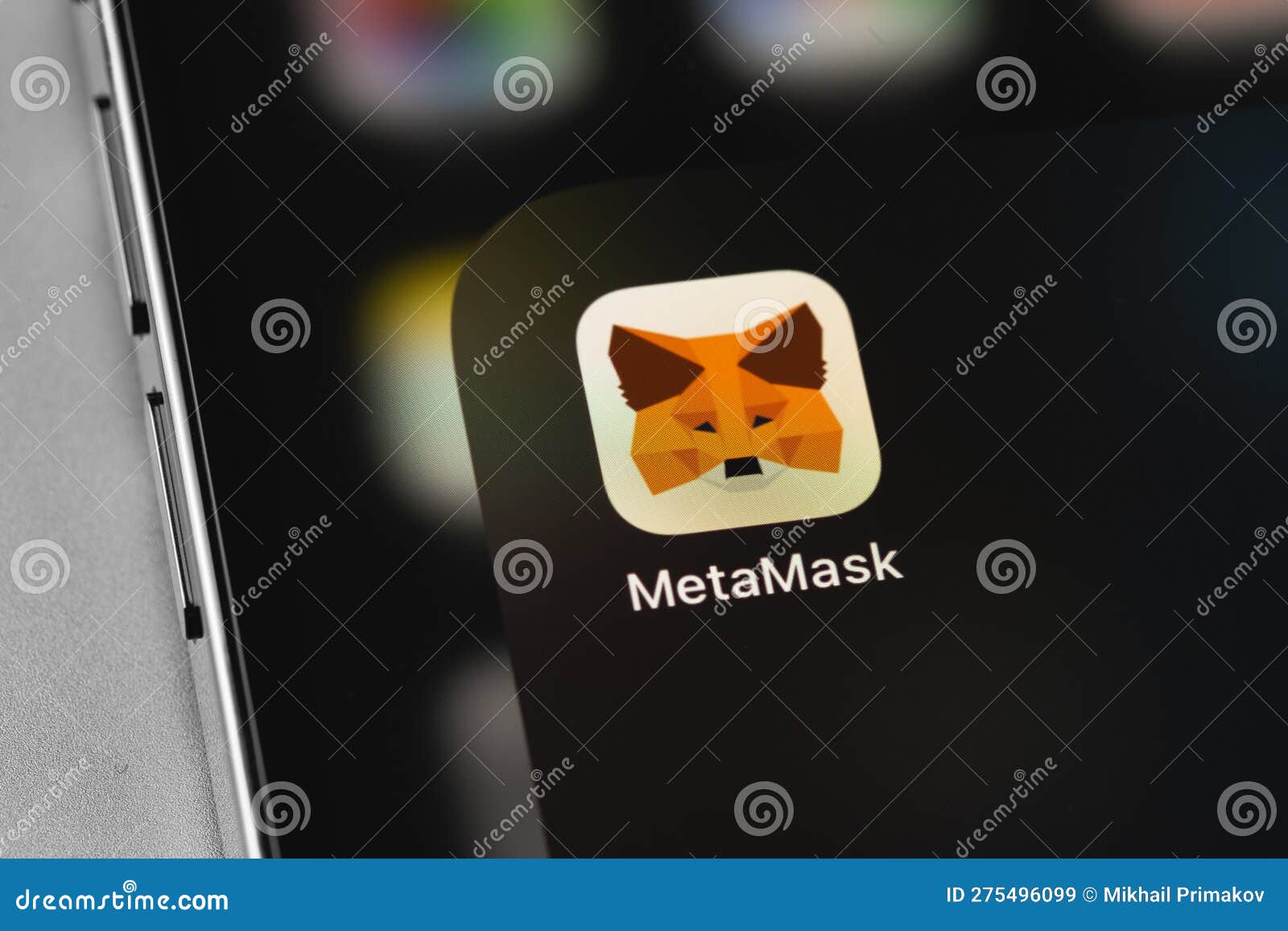 MetaMask Mobile App Icon on the Screen Smartphone IPhone Editorial ...