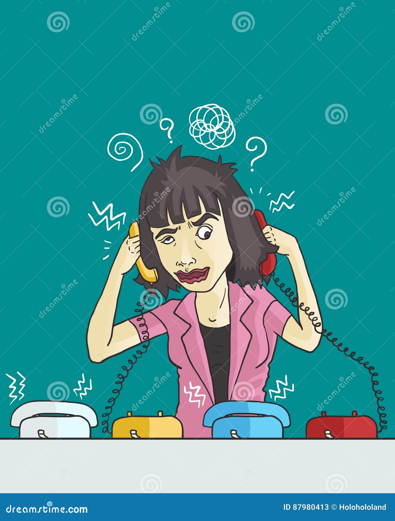 Perplexed Man And Woman Cartoon Characters With Hands Wide Spreading ...