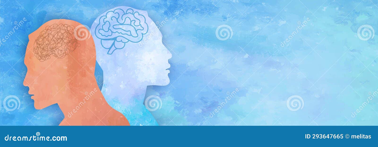 Metaphor Bipolar Disorder Mind Mental. Double Face with Tangle and ...