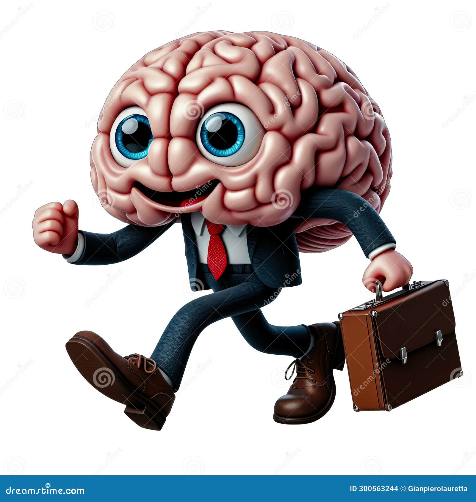 Metaphor for the Brain Drain. an Elegant Brain with a Suitcase, Ready ...