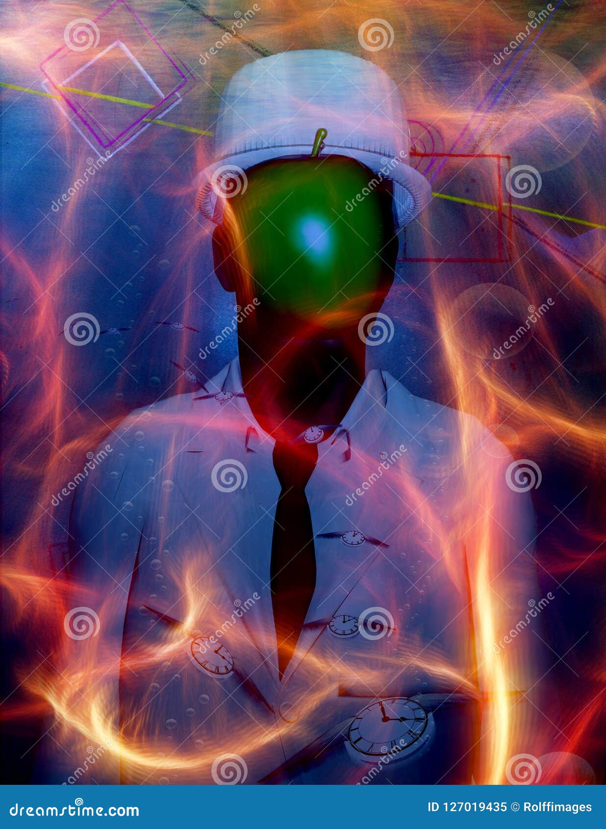 Metaphor. Green apple face stock illustration. Illustration of hidden ...