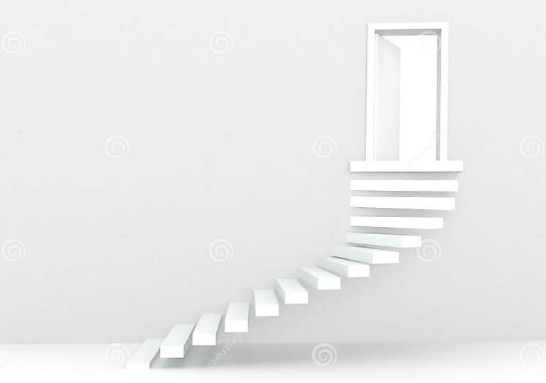 Metaphor of Open Door for Success and Ambition, White Render Stock ...