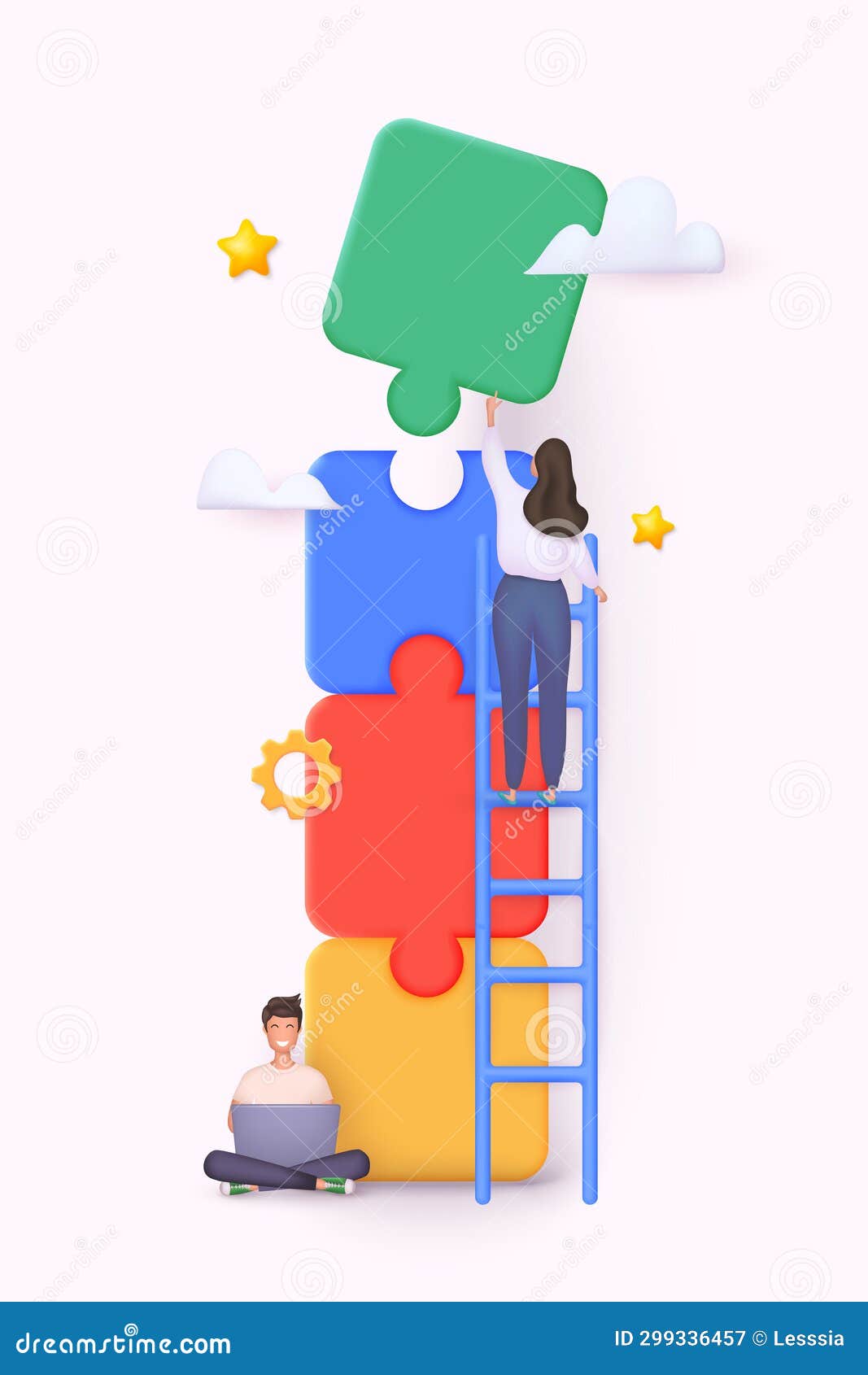 Metaphor of Partnership.Business Concept. Workflow, Colleagues Working ...