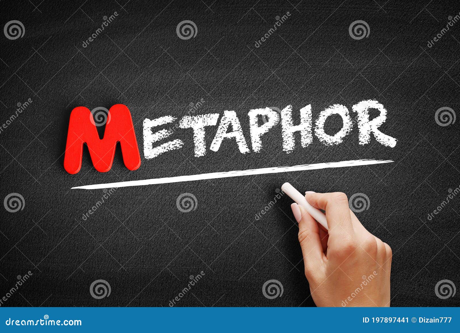 Metaphor Text on Blackboard Stock Image - Image of creativity, design ...