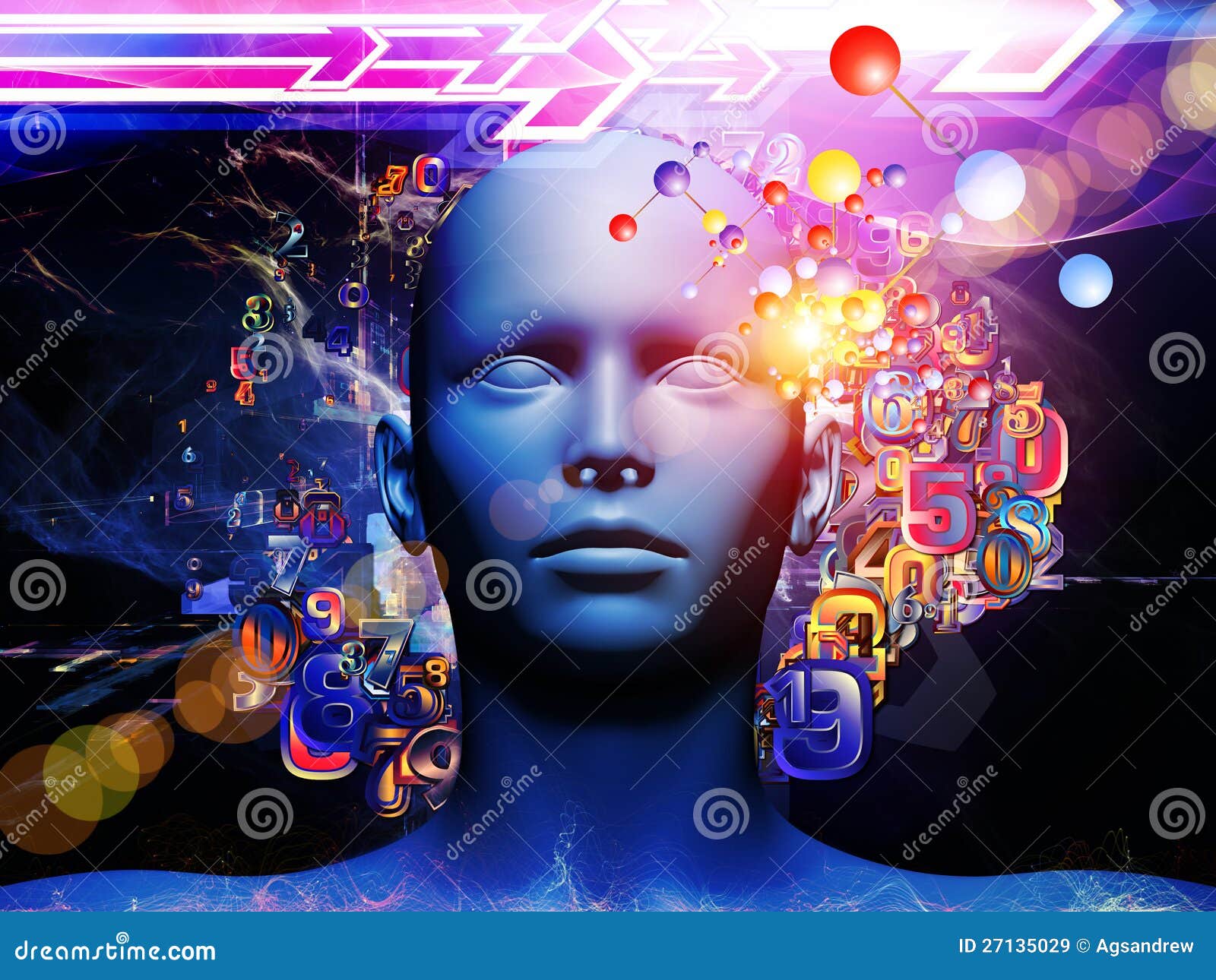 Metaphorical Digital Science Stock Illustration - Illustration of ...
