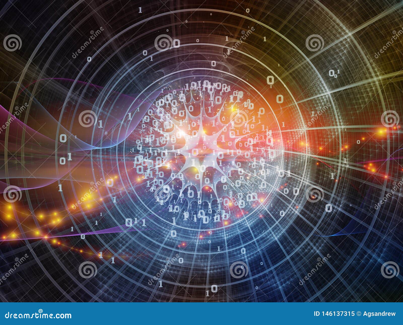 Metaphorical Digital World stock illustration. Illustration of line ...